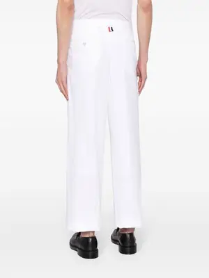 Thom Browne Pressed-crease Trousers - White