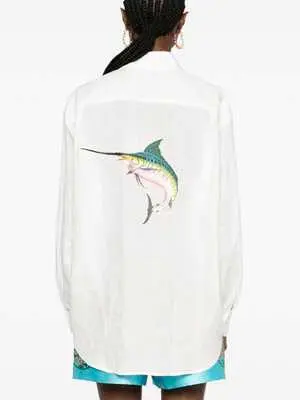 ALEMAIS X Alan Berry Rhys Clam Patch Linen Shirt