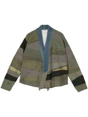 GREG LAUREN Shawl-collar Patchwork Jacket