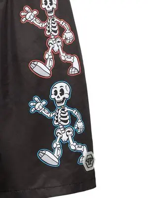 Philipp Plein Skeleton-print Swim Shorts - Black