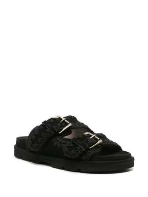 Mou Bio Suede Sandals - Black