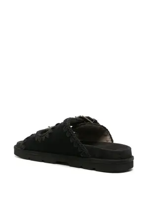 Mou Bio Suede Sandals - Black