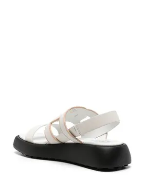 TOD'S Cut-out Leather Sandals - White