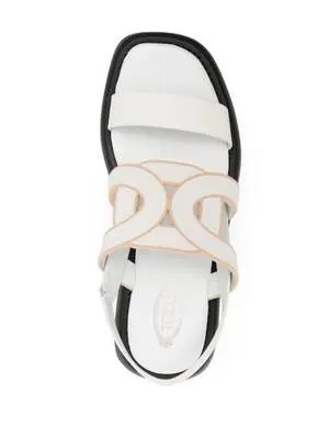 TOD'S Cut-out Leather Sandals - White