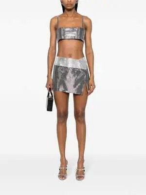 NUE Rhinestone Embellished Mini Skirt