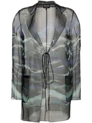 Giorgio Armani Abstract-print Silk Blouse