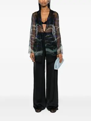 Giorgio Armani Abstract-print Silk Blouse
