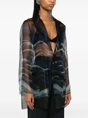Giorgio Armani Abstract-print Silk Blouse