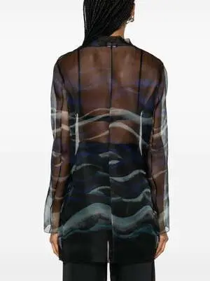 Giorgio Armani Abstract-print Silk Blouse