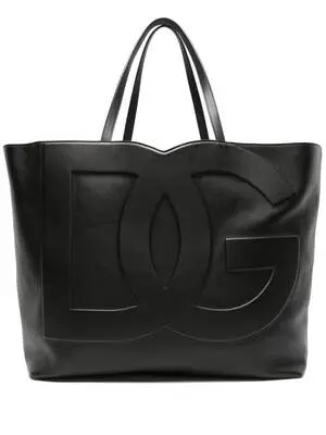 Dolce & Gabbana Dg Logo Leather Tote - Black