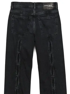 PURPLE BRAND Cut-out Flared Jeans - Black