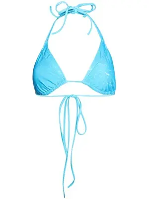 Vetements Layered Cotton Bikini Top - Blue