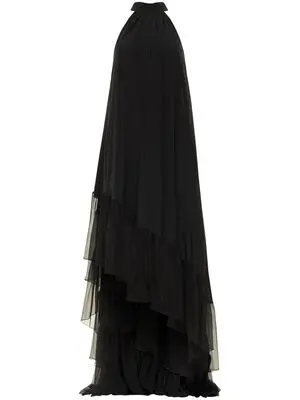 Azeeza Plath Chiffon Gown - Black