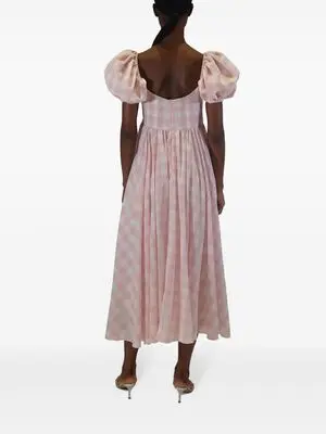 Azeeza Rory Gingham Midi Dress - Pink