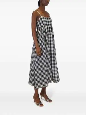 Azeeza Rachel Gingham Midi Dress - Black
