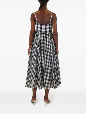 Azeeza Rachel Gingham Midi Dress - Black