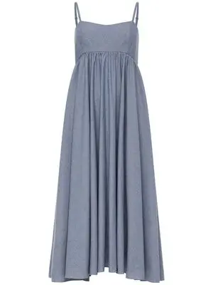 Azeeza Rachel Chambray Midi Dress - Blue
