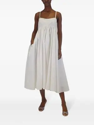 Azeeza Rachel Poplin Midi Dress - White