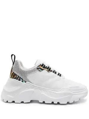 Just Cavalli Monogram Panelled Chunky Sneakers - White
