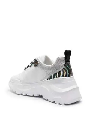 Just Cavalli Monogram Panelled Chunky Sneakers - White