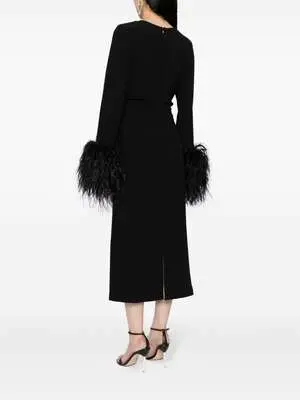 Rachel Gilbert Reina Feather-detail Midi Dress
