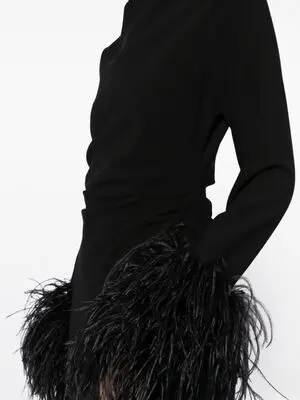 Rachel Gilbert Reina Feather-detail Midi Dress