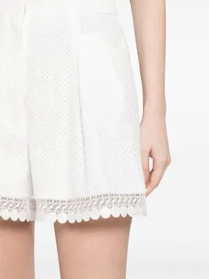 Shiatzy Chen Plenteous Openwork Shorts - White