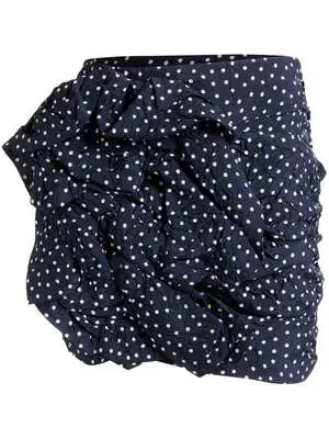 Bally Polka-dot Ruched Mini Skirt