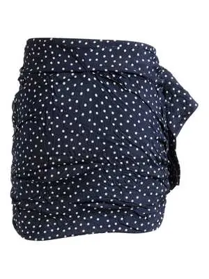Bally Polka-dot Ruched Mini Skirt