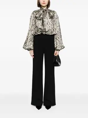 Balmain Snakeskin-print Silk Blouse