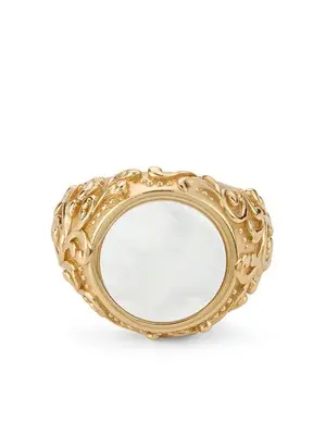 Emanuele Bicocchi Arabesque Engraved Sovereign Ring - Gold
