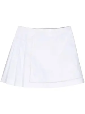 Shiatzy Chen Pleated Stretch-cotton Miniskirt
