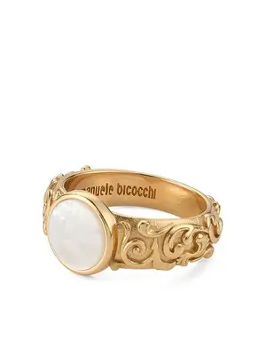 Emanuele Bicocchi Arabesque Engraved Signet Ring - Gold