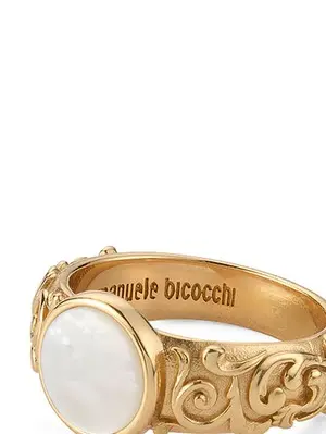 Emanuele Bicocchi Arabesque Engraved Signet Ring - Gold