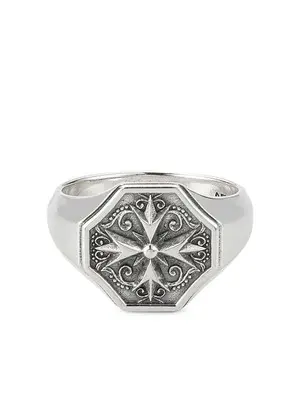 Emanuele Bicocchi Logo Crest Signet Ring - Silver