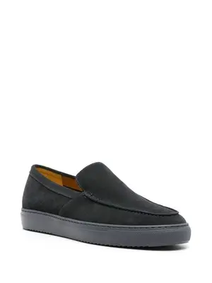DOUCAL'S Round-toe Suede Loafers - Blue