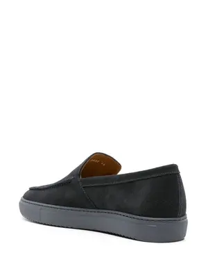 DOUCAL'S Round-toe Suede Loafers - Blue