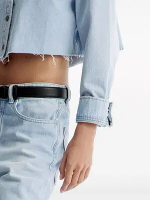 12 STOREEZ Cropped Organic-cotton Denim Shirt