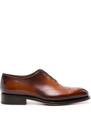Santoni Burnished-finish Leather Brogues