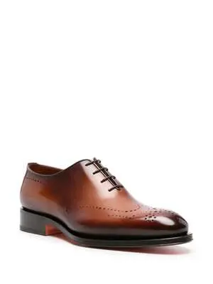 Santoni Burnished-finish Leather Brogues