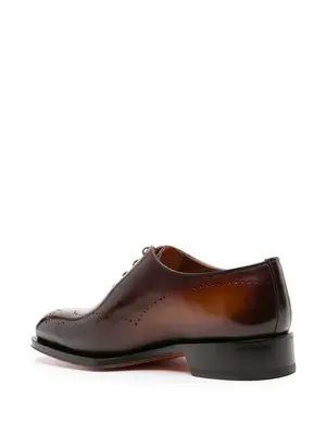 Santoni Burnished-finish Leather Brogues