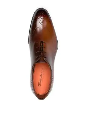 Santoni Burnished-finish Leather Brogues