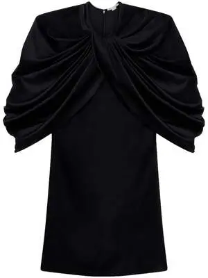 Stella McCartney Draped Satin Mini Dress - Black