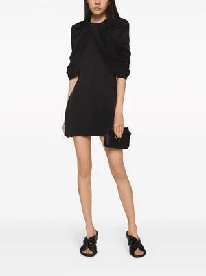 Stella McCartney Draped Satin Mini Dress - Black