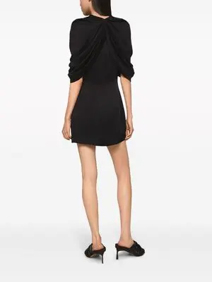 Stella McCartney Draped Satin Mini Dress - Black