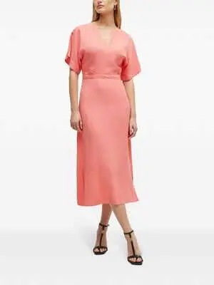 BOSS Stitched V-neck Midi Dress