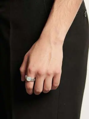 Emanuele Bicocchi Arabesque Engraved Ring - Silver