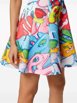 Philipp Plein Graffiti-print Mini Dress - Blue