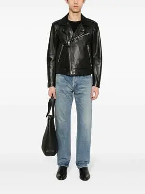 Saint Laurent Stonewashed Distressed Straight Jeans