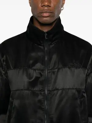 Saint Laurent Logo-embroidered Satin Bomber Jacket - Black